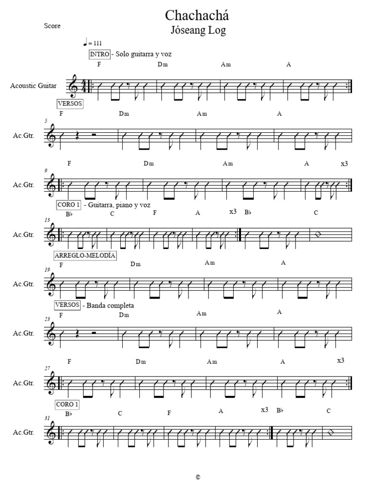 Josean Log - Chachacha | PDF | Guitar Family Instruments | Irish Musical Instruments