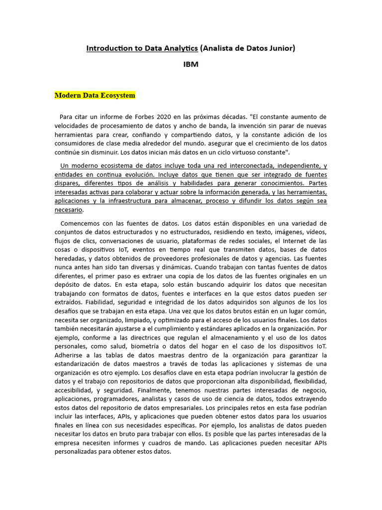Introduction To Data Analytics PDF An lisis De Los Datos Internet