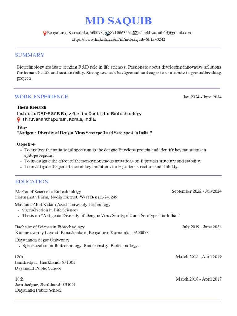 MD Saquib - 20240807 - 182518 - 0000 | PDF | Biotechnology | Complementary Dna