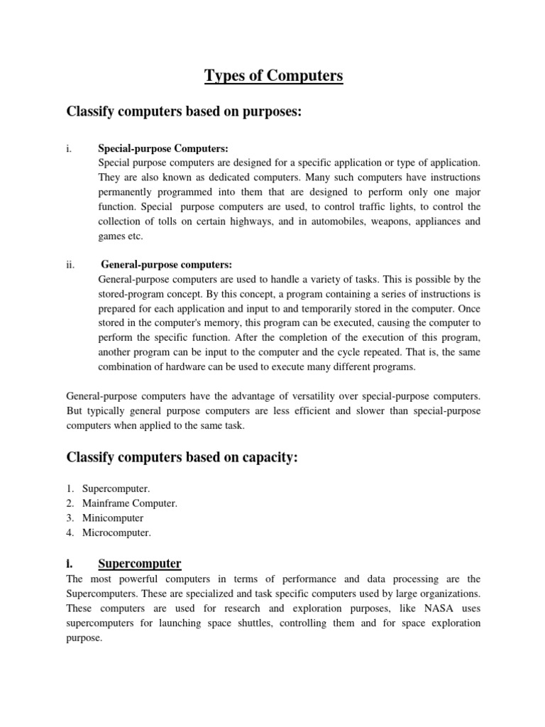 Lec 03 Types & Applications | PDF | Supercomputer | Microcomputers Lec 03 Types & Applications | PDF | Supercomputer | Microcomputers