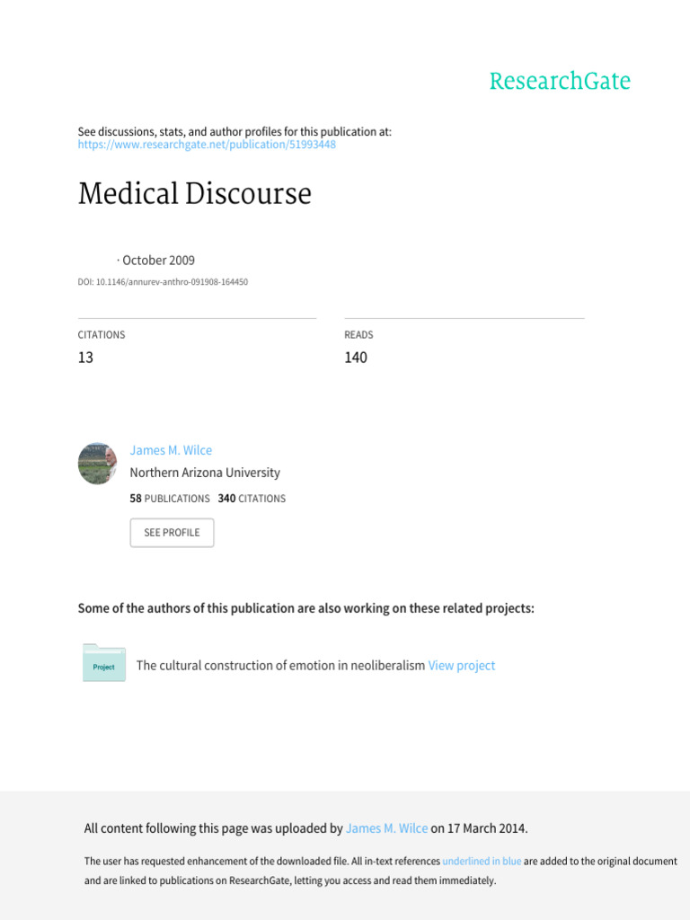 Medical Discourse | PDF | Discourse | Anthropology