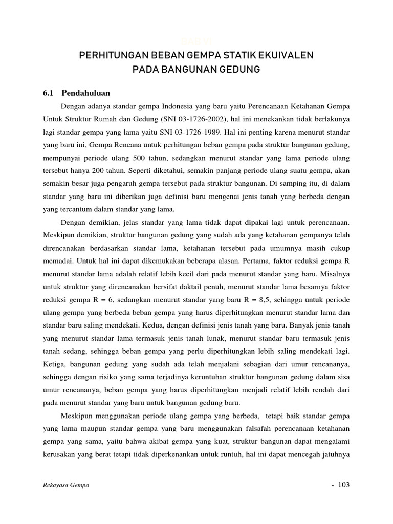 #13 Sesi 01 Perhitungan Beban Gempa Statik Ekuivalen Pada Bangunan | PDF