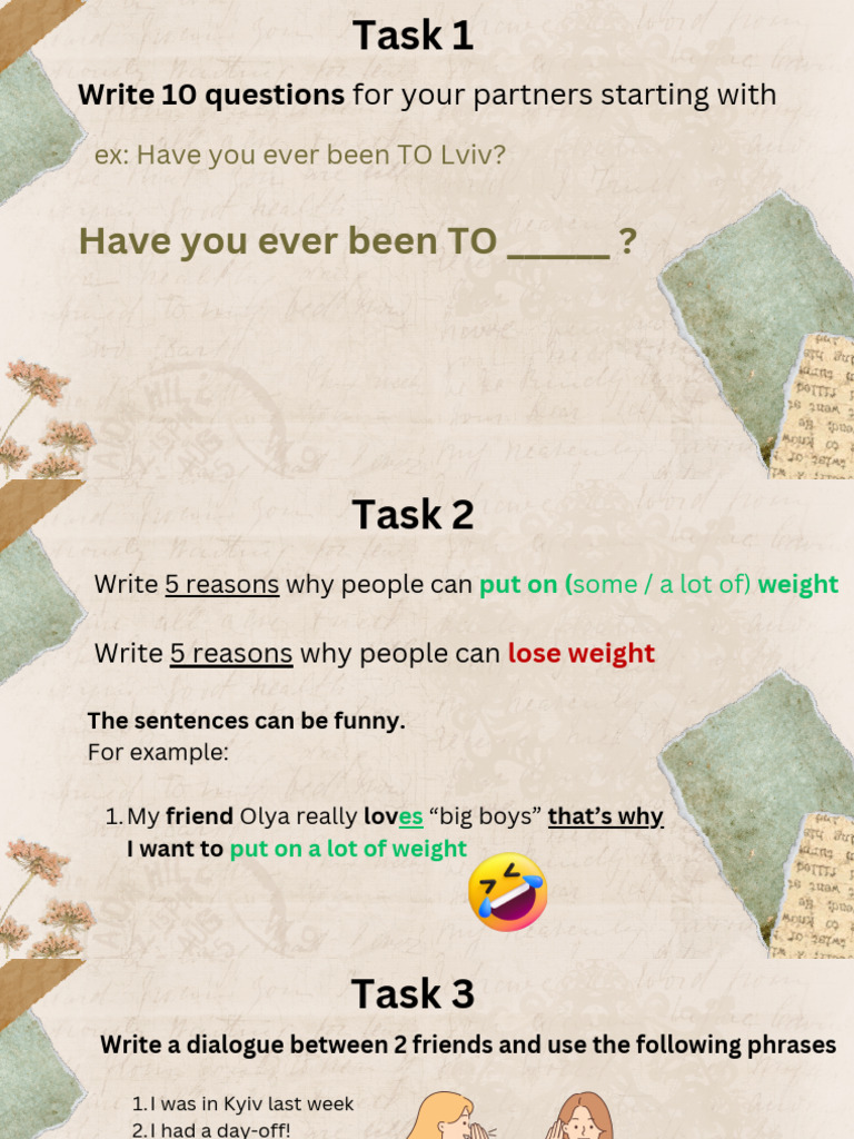 Fun Weight Gain and Loss Questions | PDF