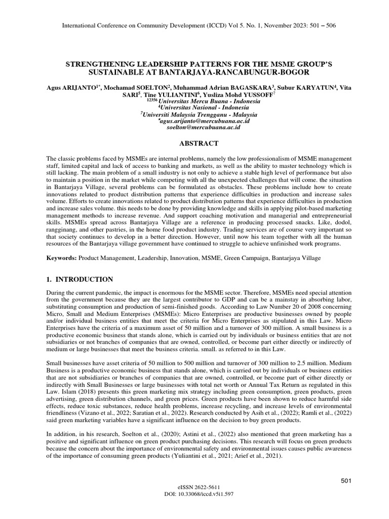 597-Article Text-1461-1-10-20231124 | PDF | Innovation | Small And ...