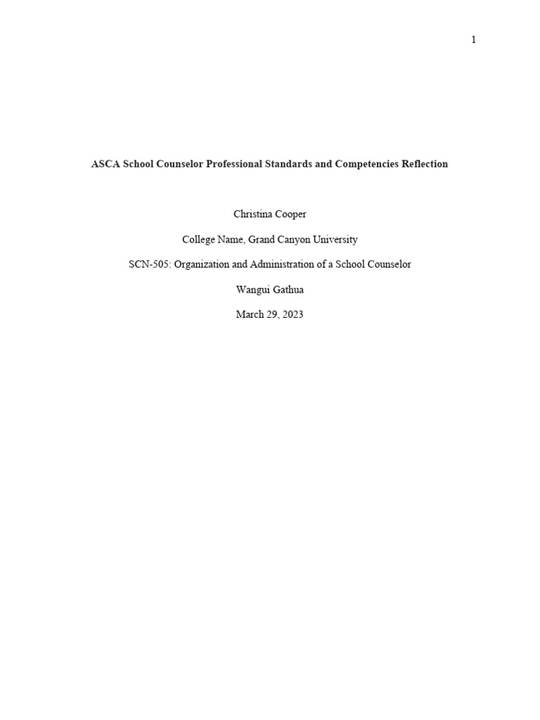 ASCA School Counselor Professional Standards and Competencies ...