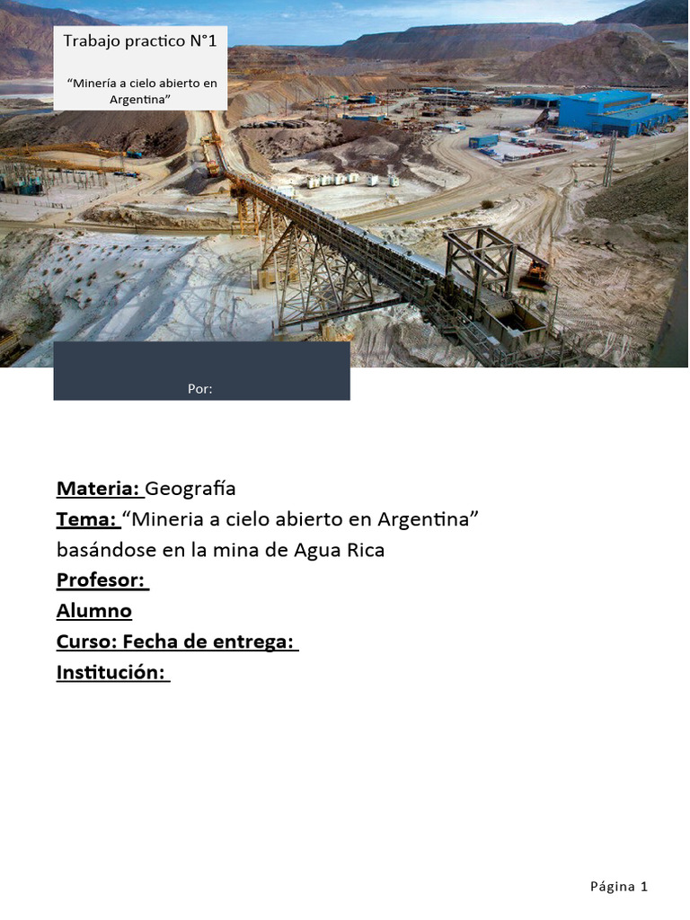 TP geo | PDF | Minería | Minería de superficie