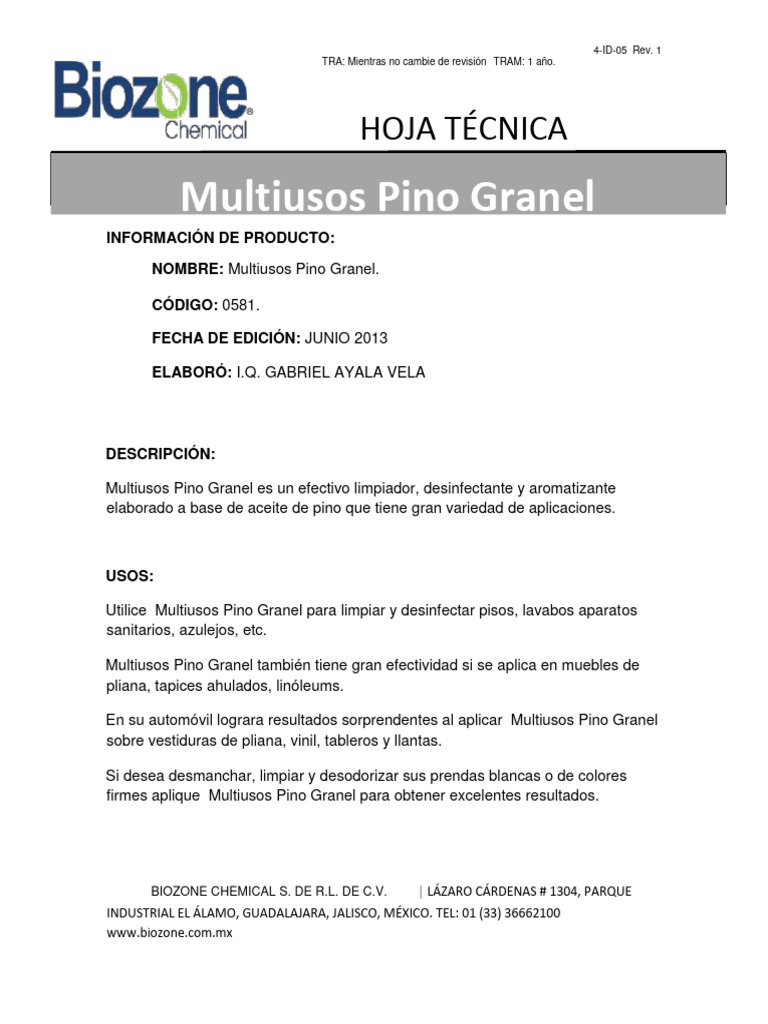 Ficha Pinol | PDF | Química