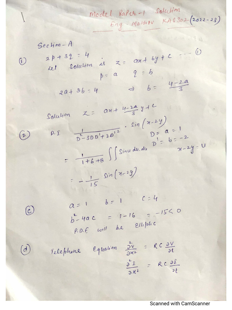 Model Paper 1 Solution - KAS402maths | PDF