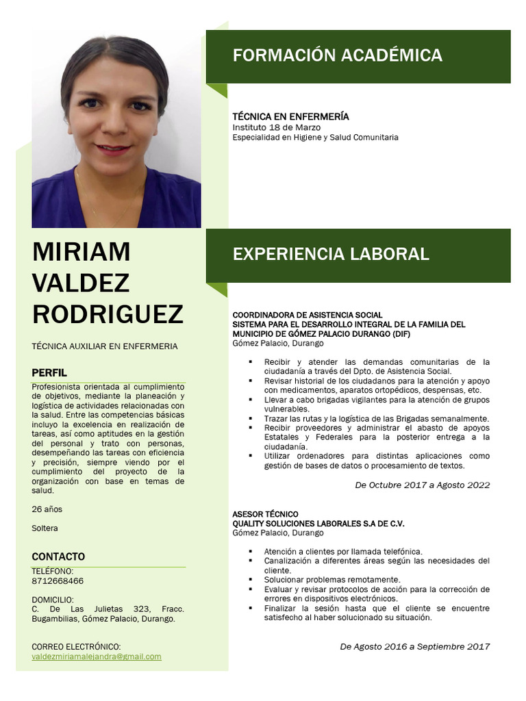 CV Miriam Valdez Rodriguez 2022 | PDF | Trabajo Social | Logística