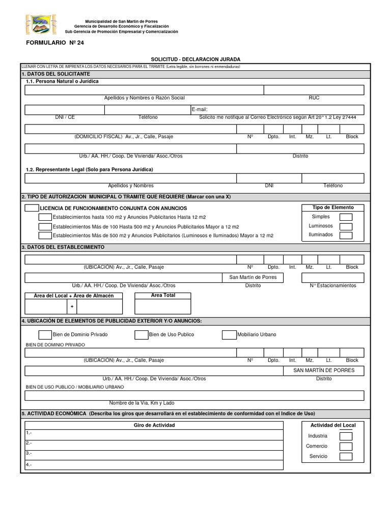 Formulario 24 | PDF | Documento de identidad
