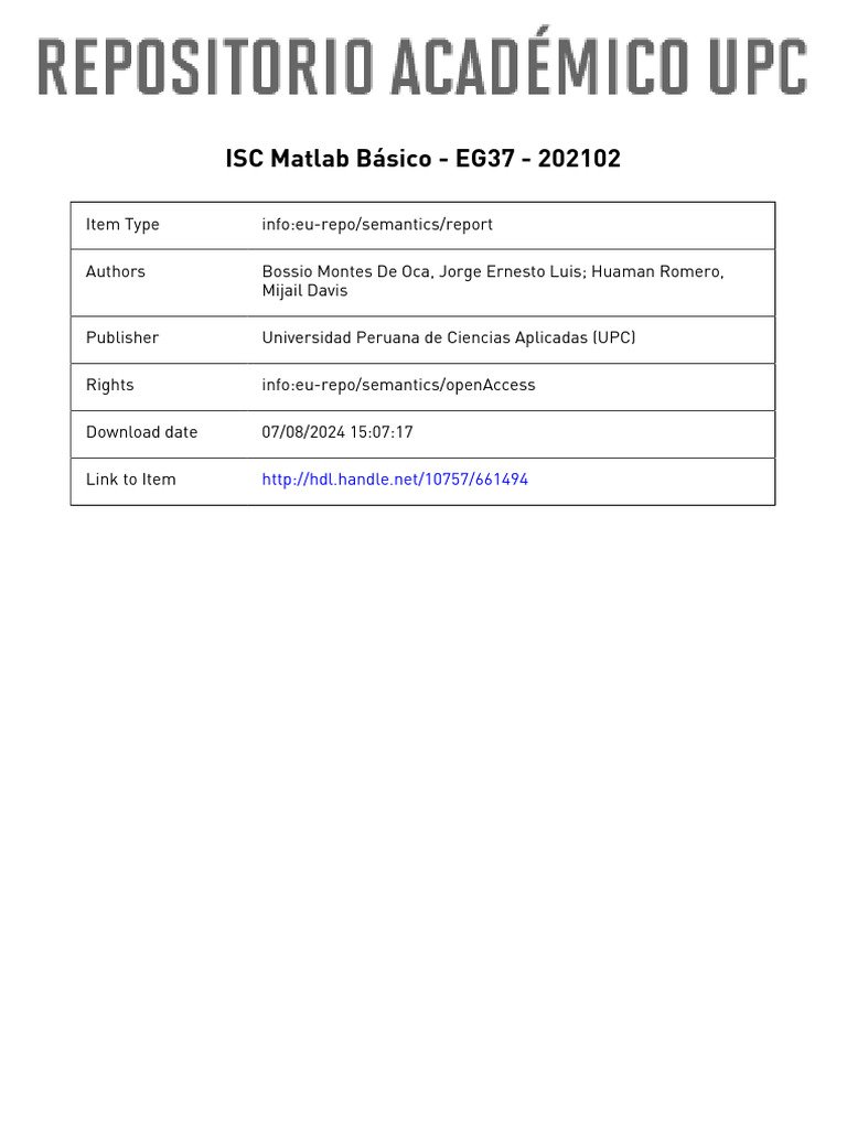 EG37 ISC Matlab Basico 202102 | PDF | Evaluación | Cognición