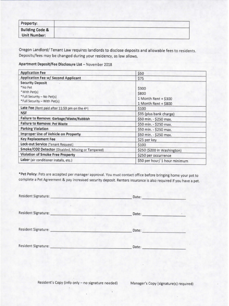 Fee's Disclosure Form-2 | PDF