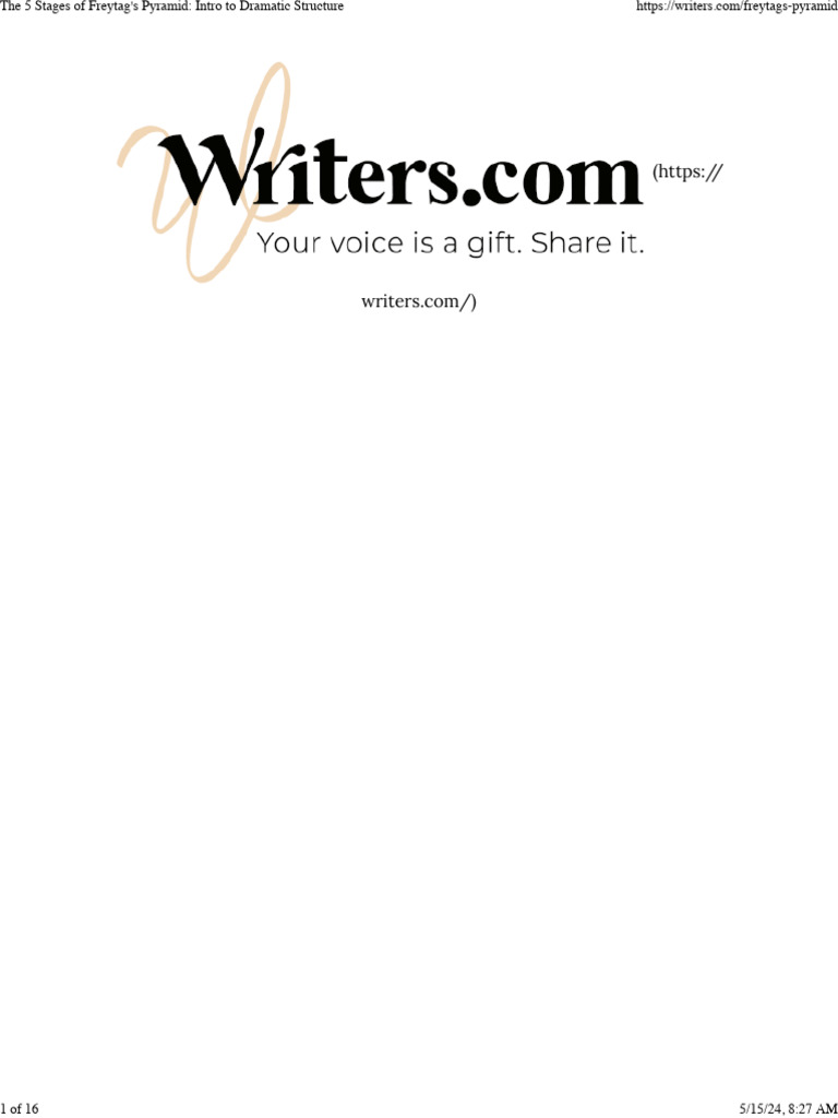 The 5 Stages of Freytag's Pyramid Intro To Dramatic Structure | PDF ...