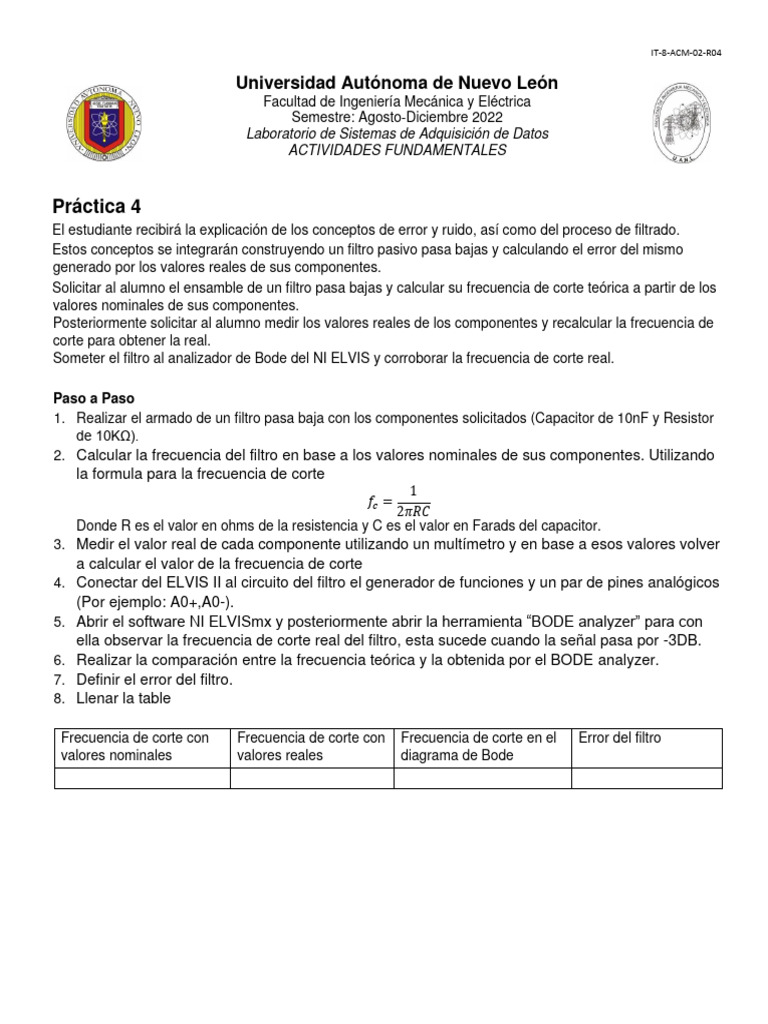 Lab Sad P4 | PDF | Frecuencia | Red eléctrica