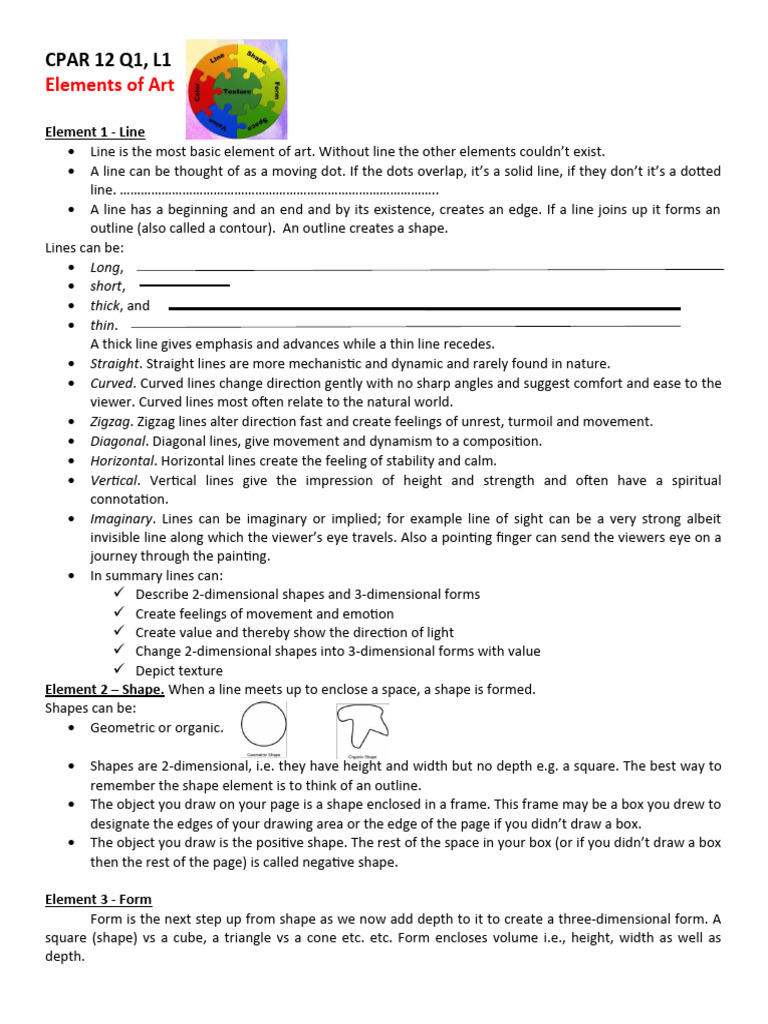 Elements of Art | PDF | Color | Shape
