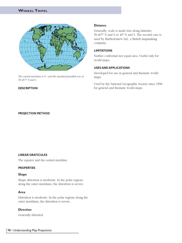 Winkel Tripel Map Projection Info | PDF | Differential Geometry ...