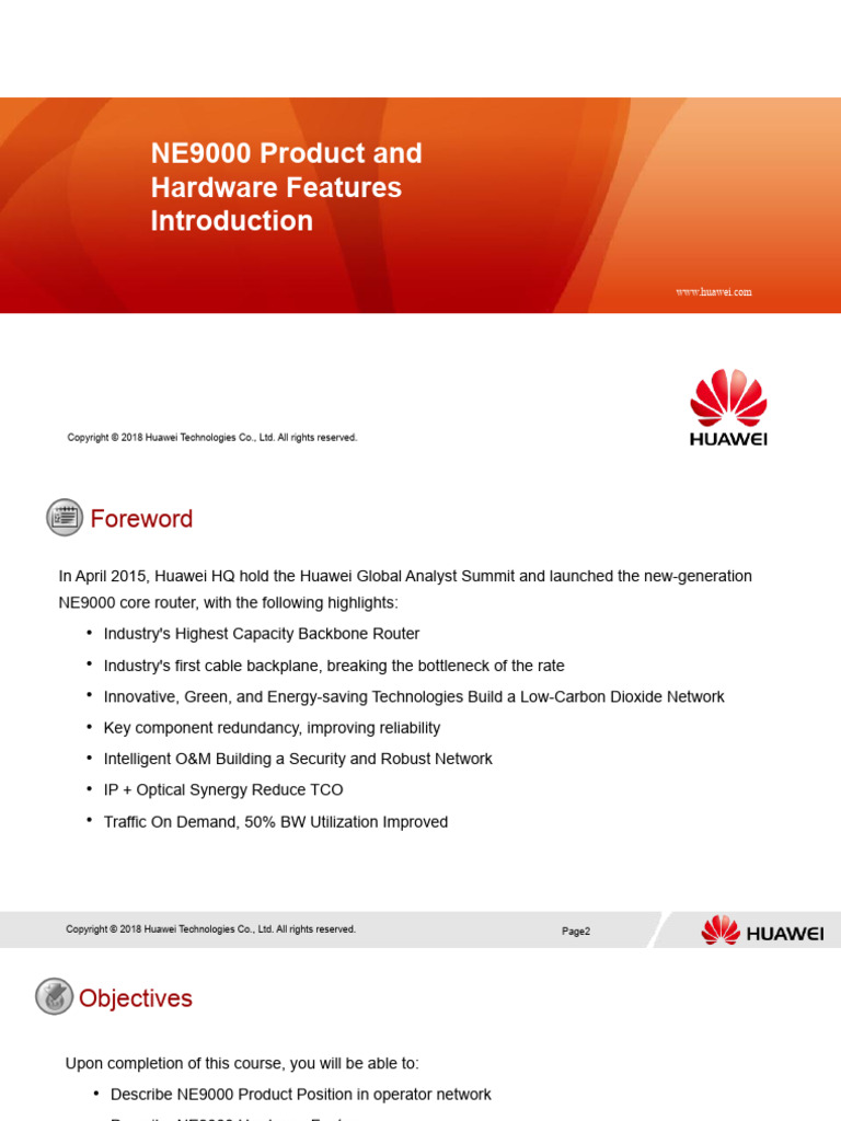 NE9000 Product and Hardware Features Introduction | PDF | Computer ...