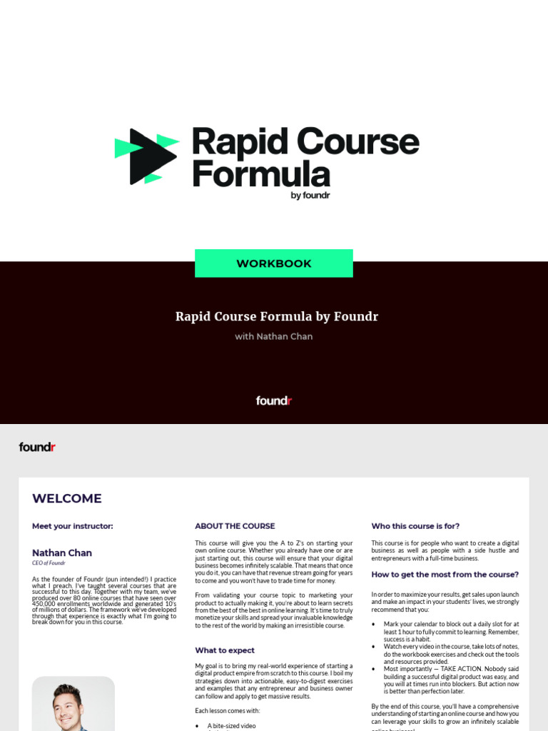 Rapid Course Formula Workbook Full 2021 | PDF | Educational Technology | Goal