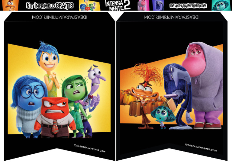 Banderines Intensamente Inside Out Del Reves Kit Cumpleanios ...