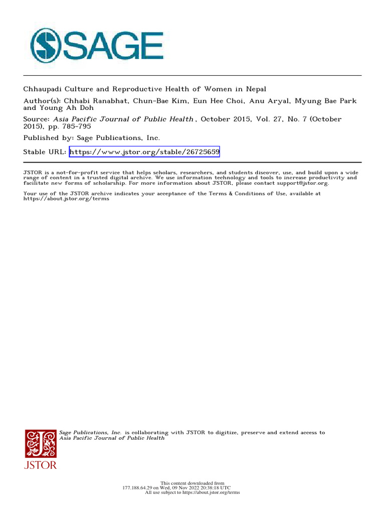 Chhaupadi's Impact on Women's Health | PDF