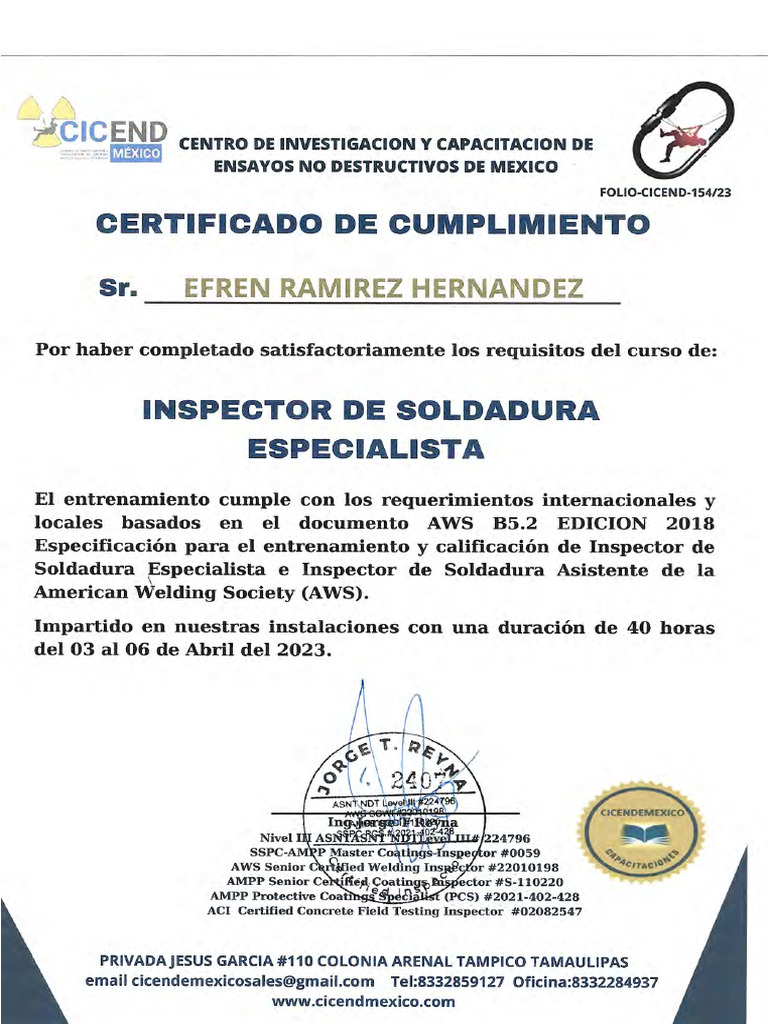 Efren Ramirez Cruz WIS | PDF