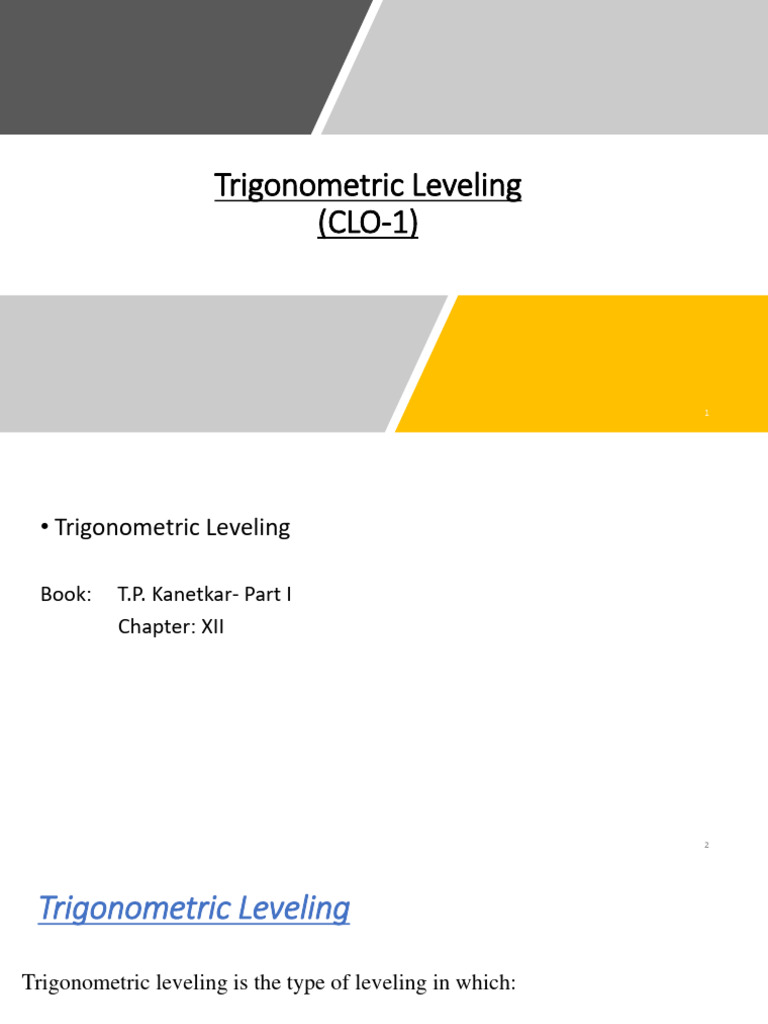 Trignometric leveling | PDF | Metrology
