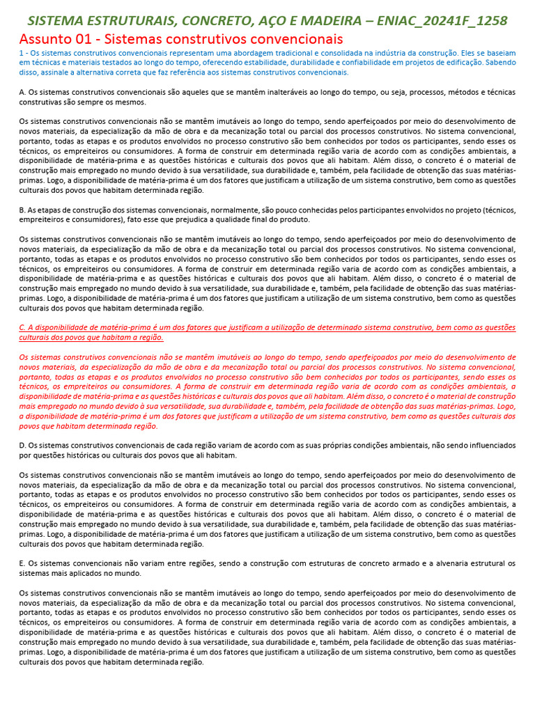 Copilado de Exercicios - Modulo Sistema Estruturais, Concreto, Aço e ...