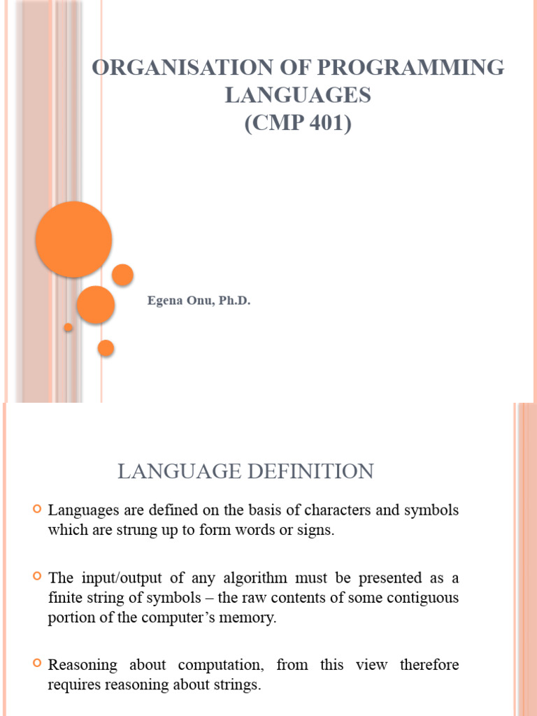 Organisation Of Programming Languages Ii Pdf Central Processing Unit String Computer Science