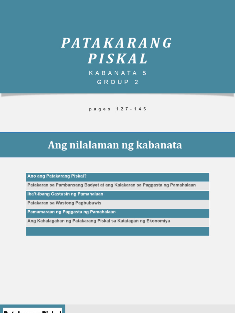 Patakarang Piskal | PDF