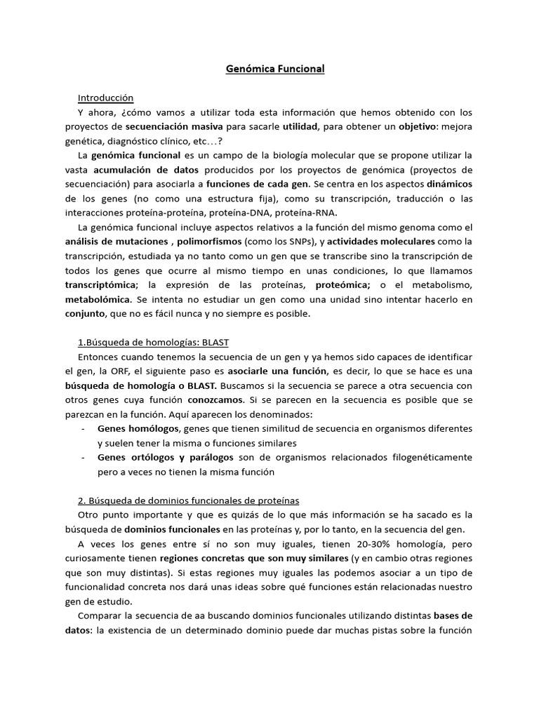 Genomica Funcional | PDF | Epigenética | Adn