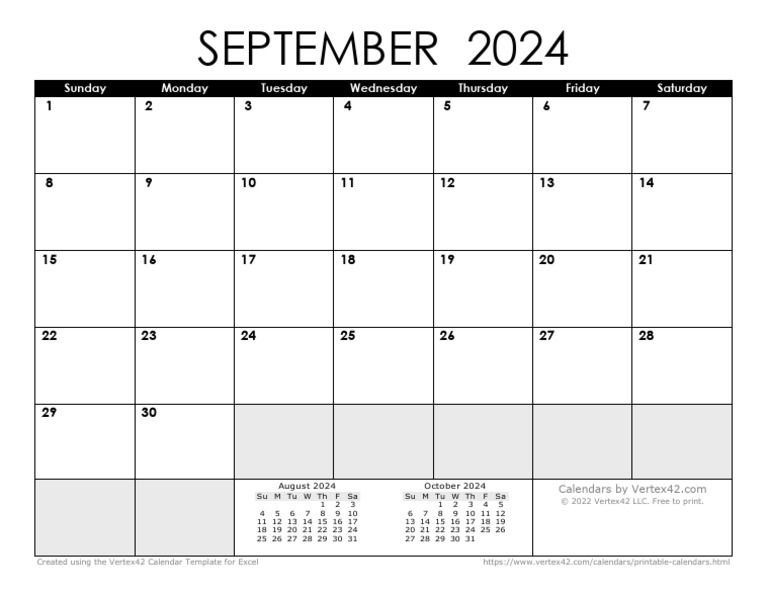 September 2024 Calendar | PDF