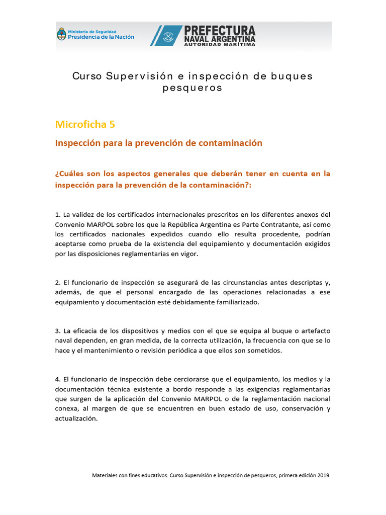 Inspección Anticontaminación en Buques | PDF