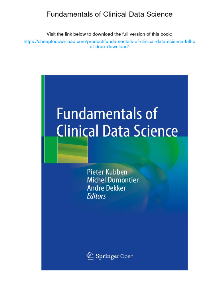 Fundamentals of Clinical Data Science., 978-3319997124 | PDF ...