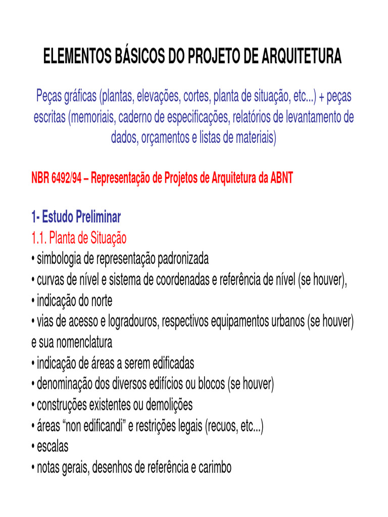 Elementos Basicos Do Projeto de Arquitetura | PDF