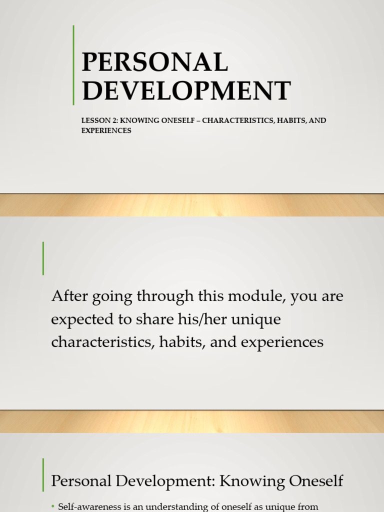 Lesson 2 Per Dev Ppt | PDF | Self Esteem | Self Efficacy