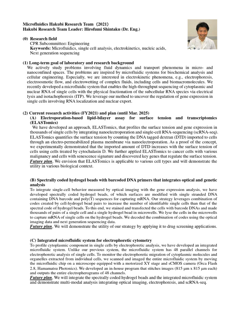 RIKEN LAB | PDF | Microfluidics | Cell (Biology)