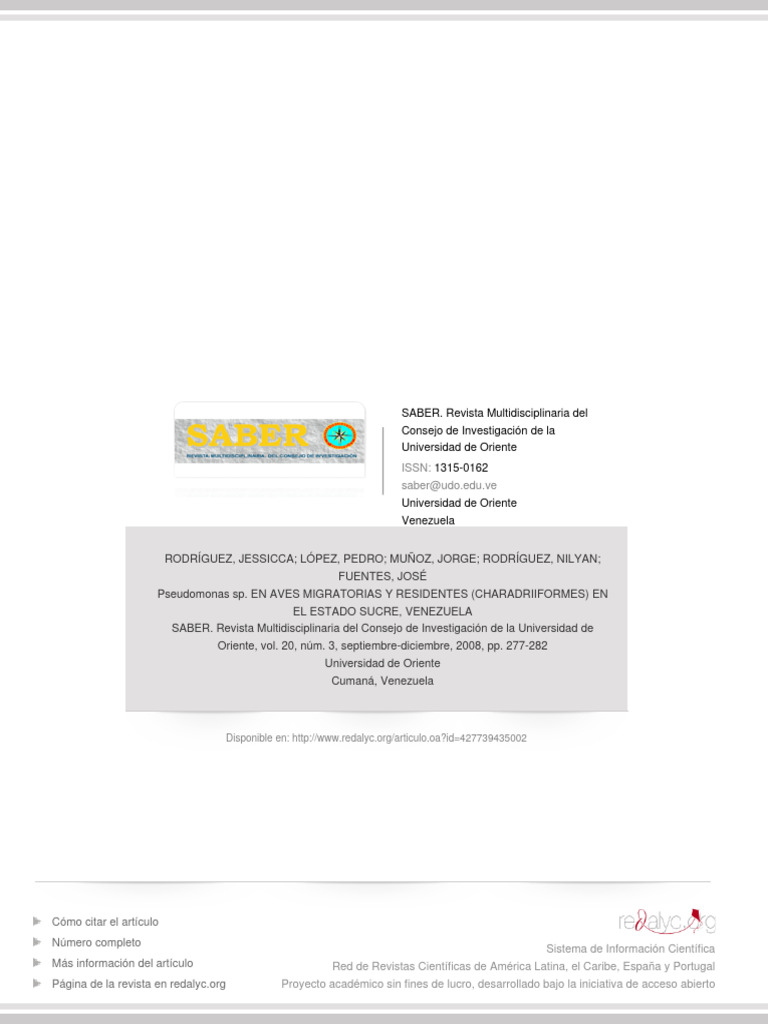 SABER. Revista Multidisciplinaria Del Consejo de Investigación de La Universidad de Oriente 1315 ...