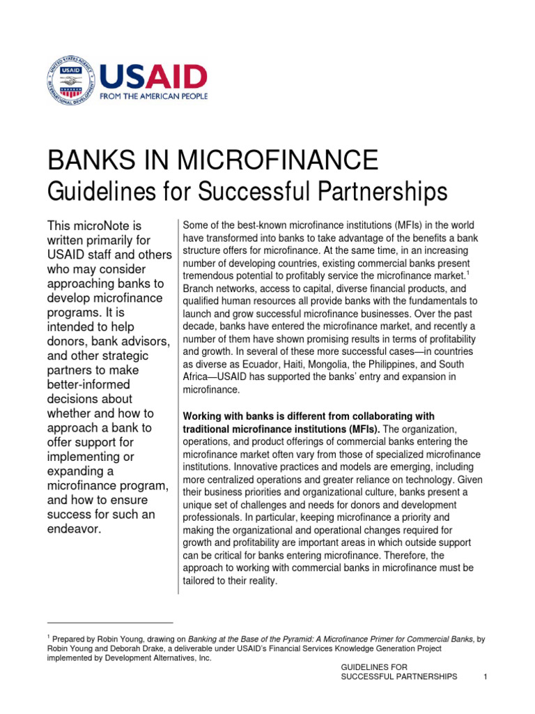 Operations of Mfi With Banks | PDF | Microfinance | Banks