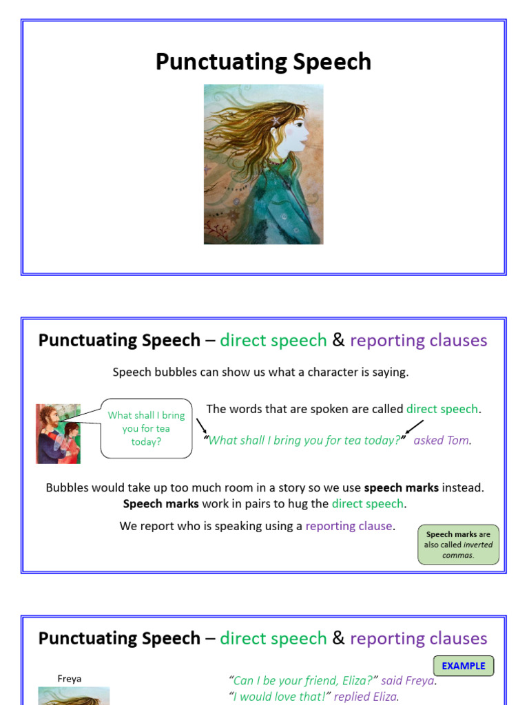 Direct Speech Punctuation Guide | PDF | Comma | Letter Case
