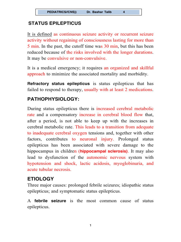 ?3 - Status Epilepticus | PDF