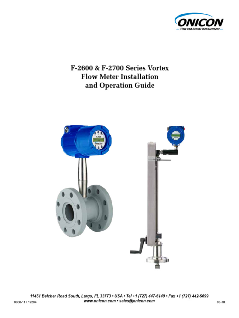 F 2600 F 2700 Vortex Flow Meter Manual | PDF | Flow Measurement | Power Supply