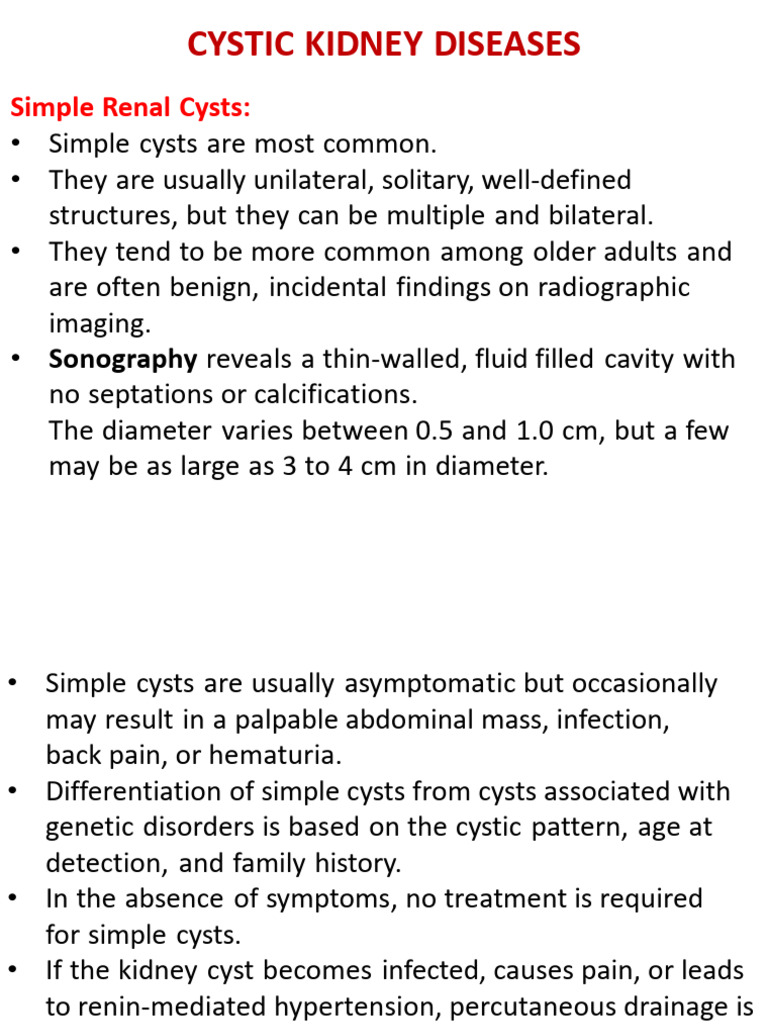 Simple Renal Cysts | PDF | Kidney | Medical Specialties