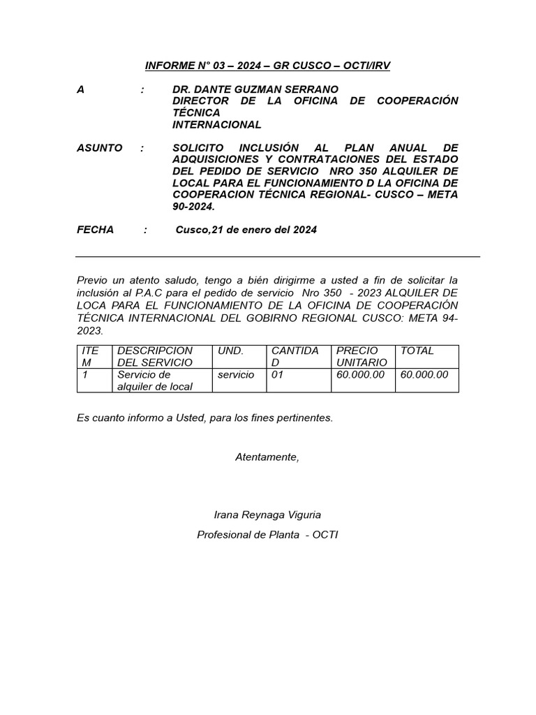 Solicitud de Alquiler de Local OCTI 2024 | PDF