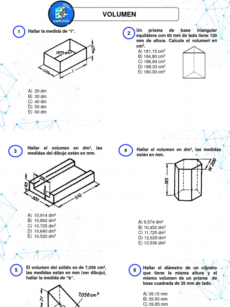 Ejercicios de Areas y Volumenes | PDF | Volumen | Objetos geométricos