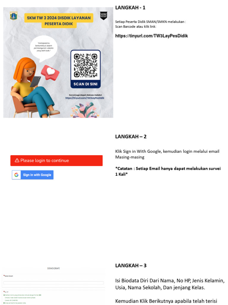 Tutorial Pengisian Survei SKM untuk Peserta Didik SMAN dan SMKN | PDF