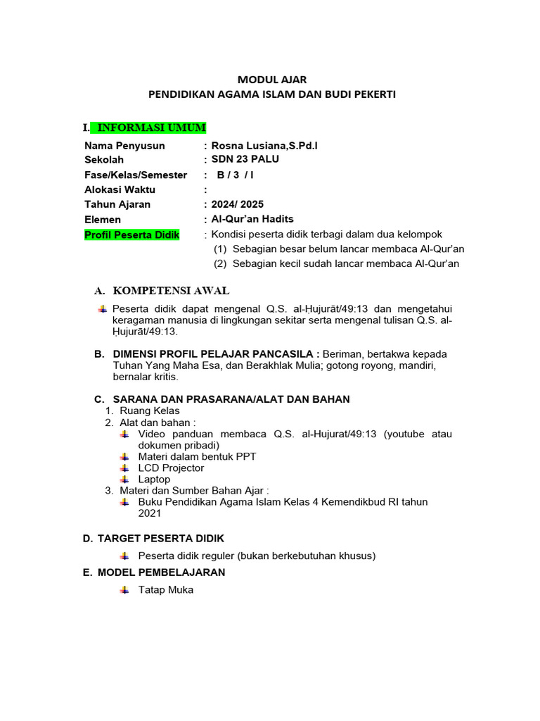 Modul Ajar | PDF | Karier & Perkembangan