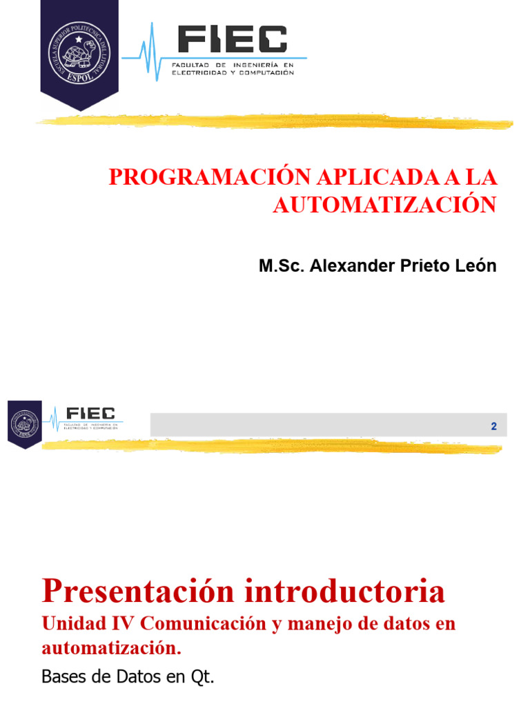 Presentación Introducción A Las Bases de Datos en QT | PDF | Bases de ...