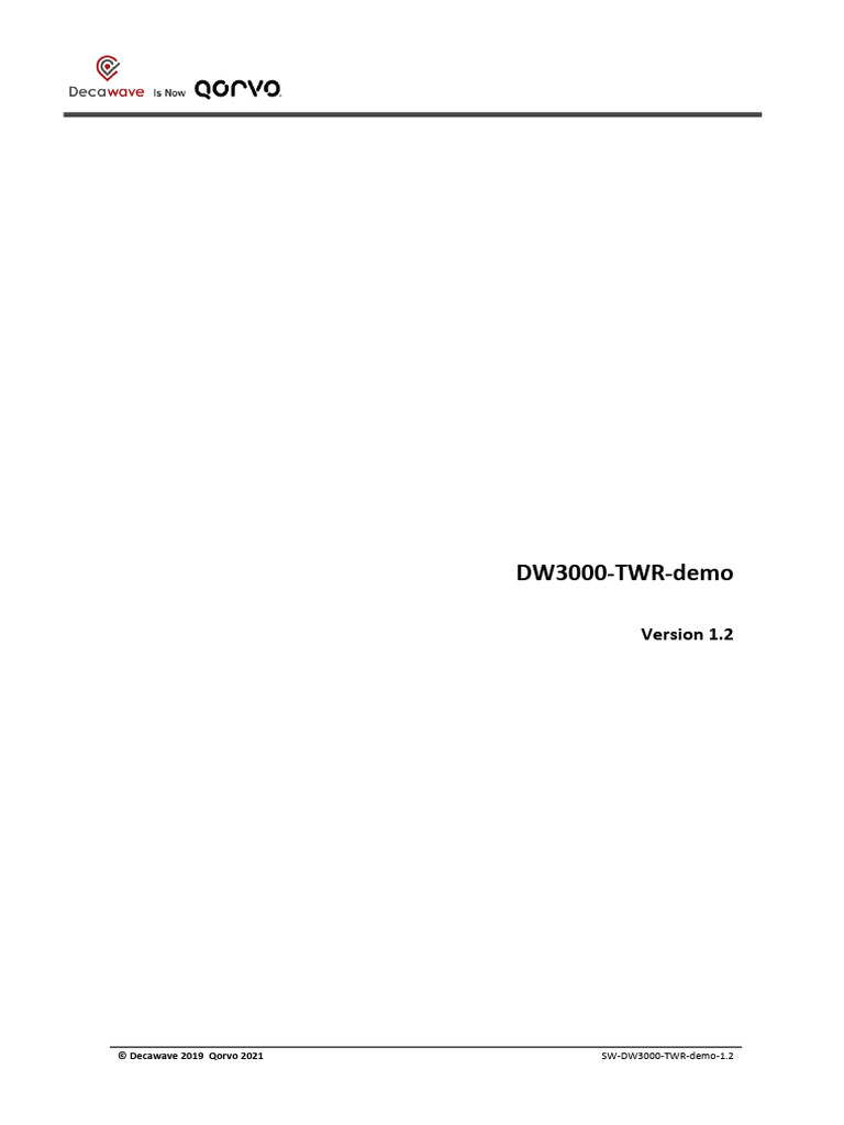 DW3000 TWR Demo Guide | PDF | Device Driver | Parameter (Computer Programming)
