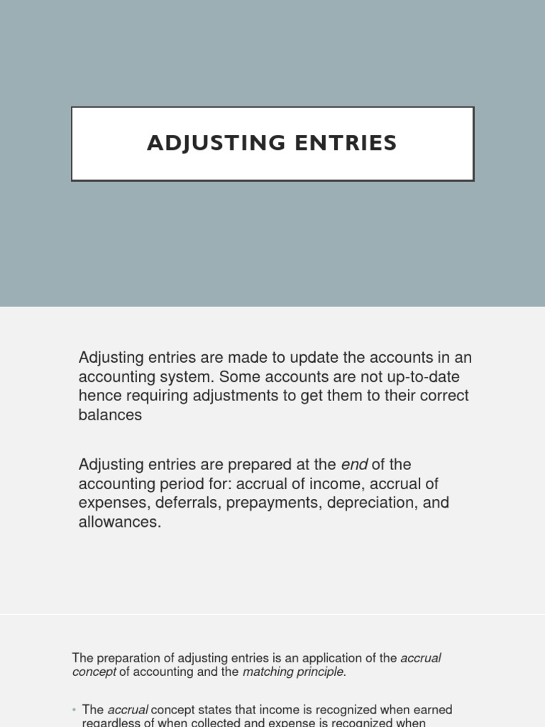 Adjusting Entries | PDF | Deferral | Financial Services