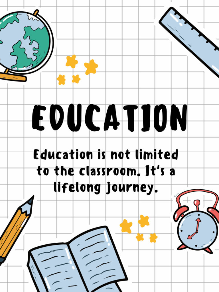 White Illustrative Motivational Education Quotes Classroom Poster | PDF